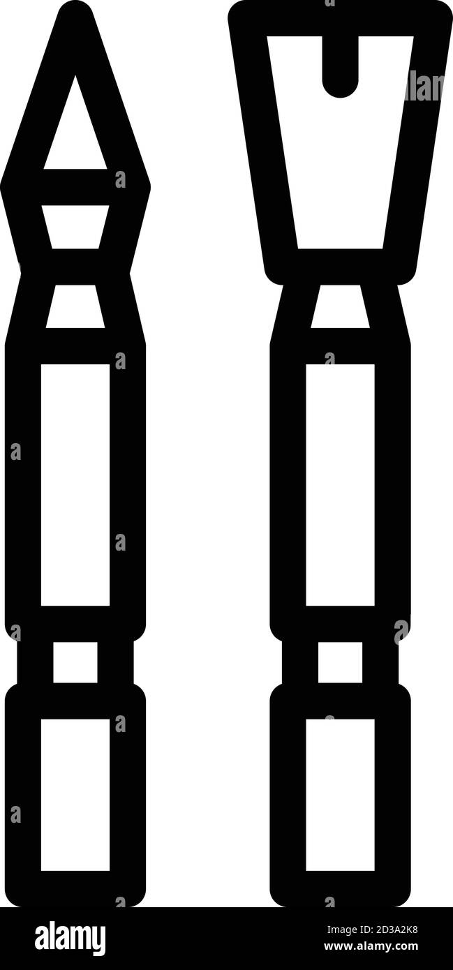 Pen and brown ink and brush and black Stock Vector Images - Alamy