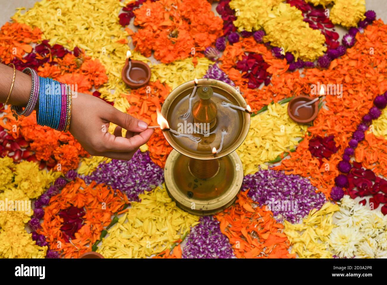 Pookalam flower hi-res stock photography and images - Alamy