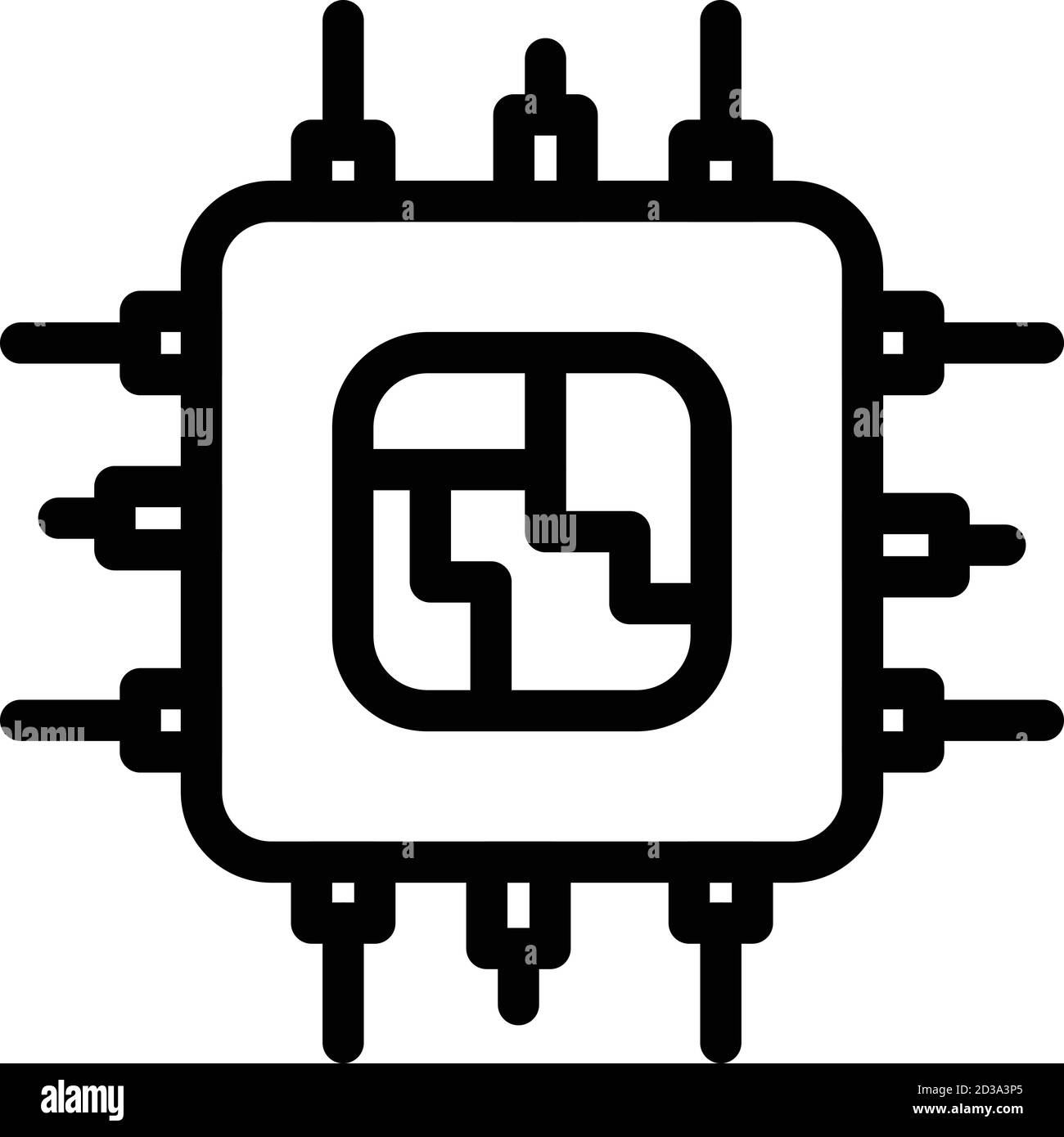 Microchip icon, outline style Stock Vector Image & Art - Alamy