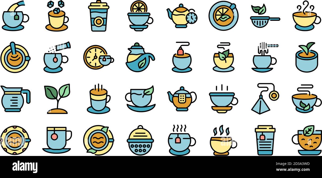Tea icons set vector flat Stock Vector Image & Art - Alamy
