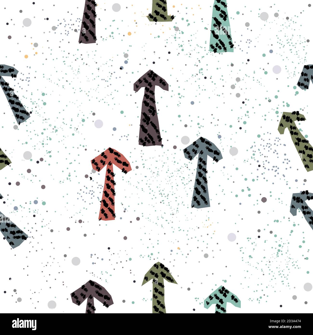 Cute Background with arrows. Hand Drawn Seamless Pattern. Vector ...