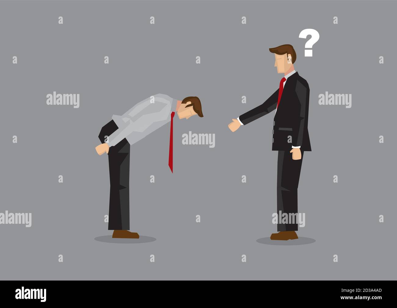 Cartoon businessman extend arm for handshake but was greeted by a full ...