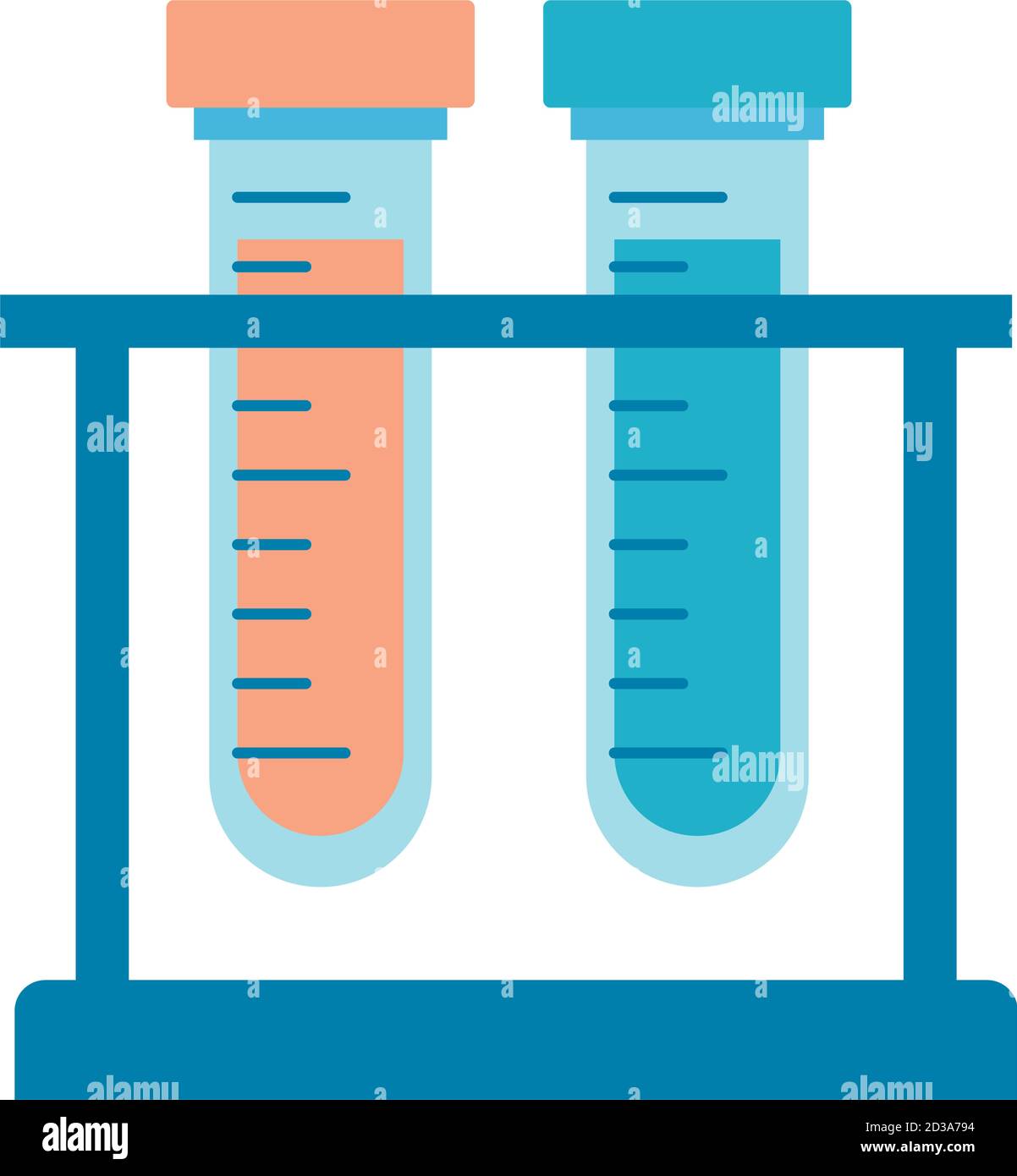 medical tube tests in base laboratory flat icons vector illustration ...