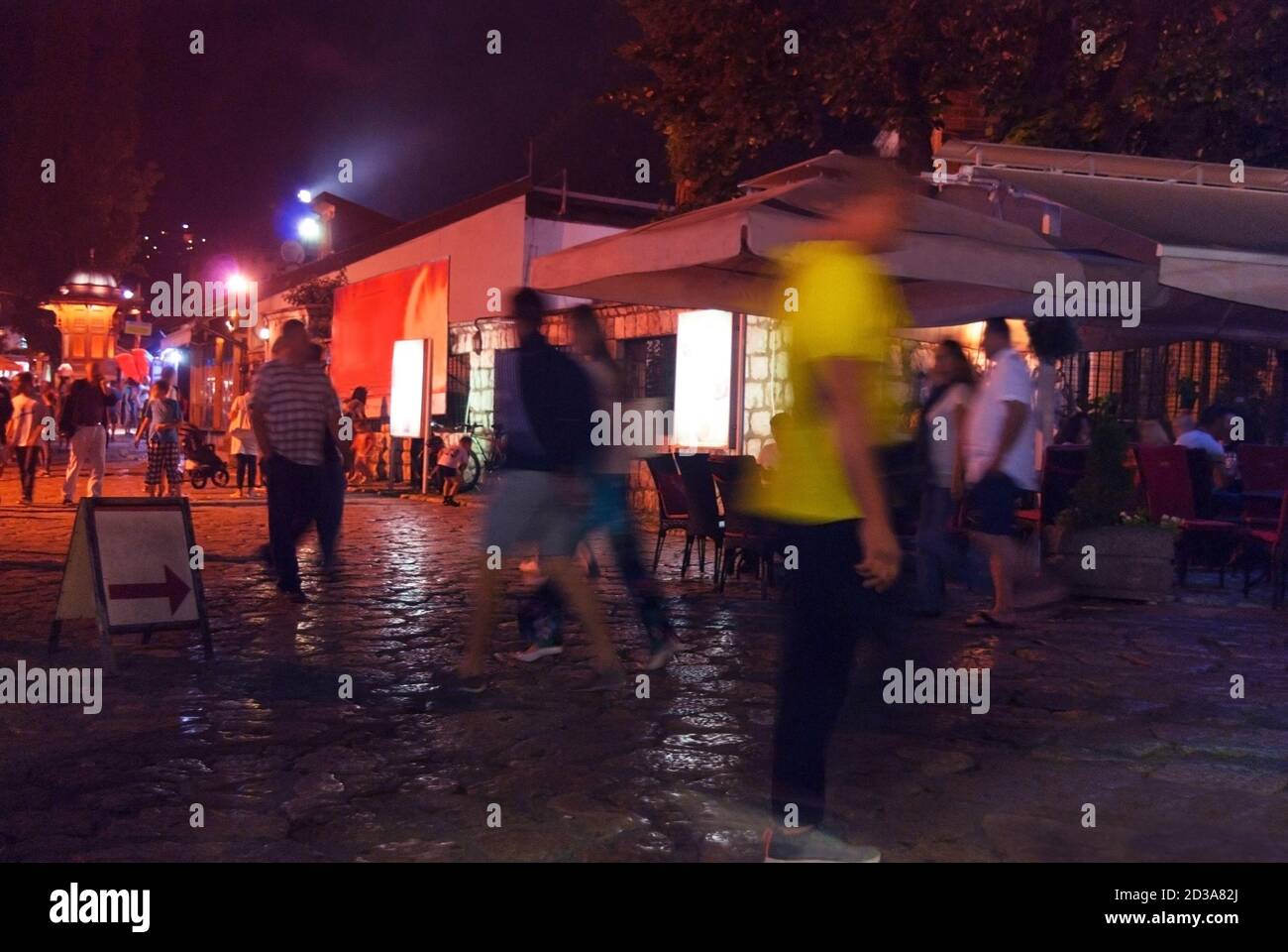 Night lights and crowd people Stock Photo - Alamy