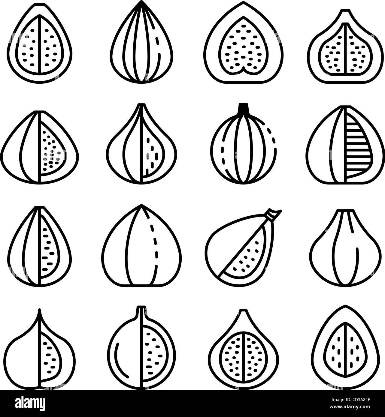 Figs icons set, outline style Stock Vector Image & Art - Alamy