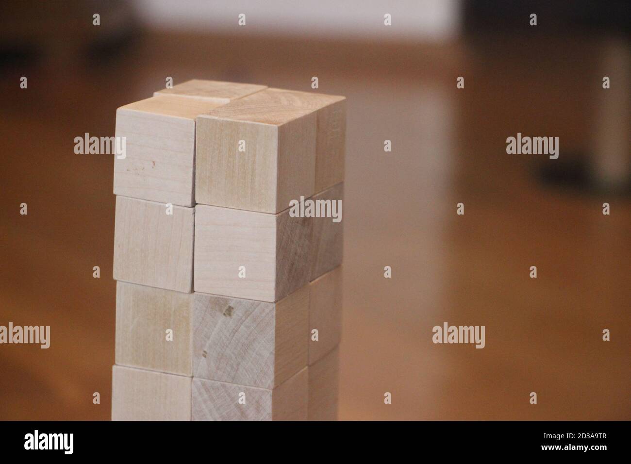 Wood blocks stack game with copy space, background. Concept of ...