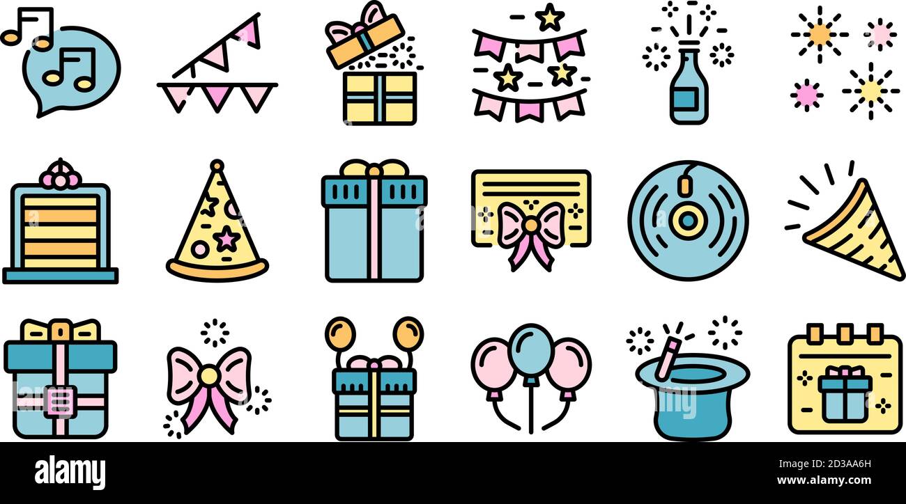 Surprise icons set vector flat Stock Vector Image & Art - Alamy