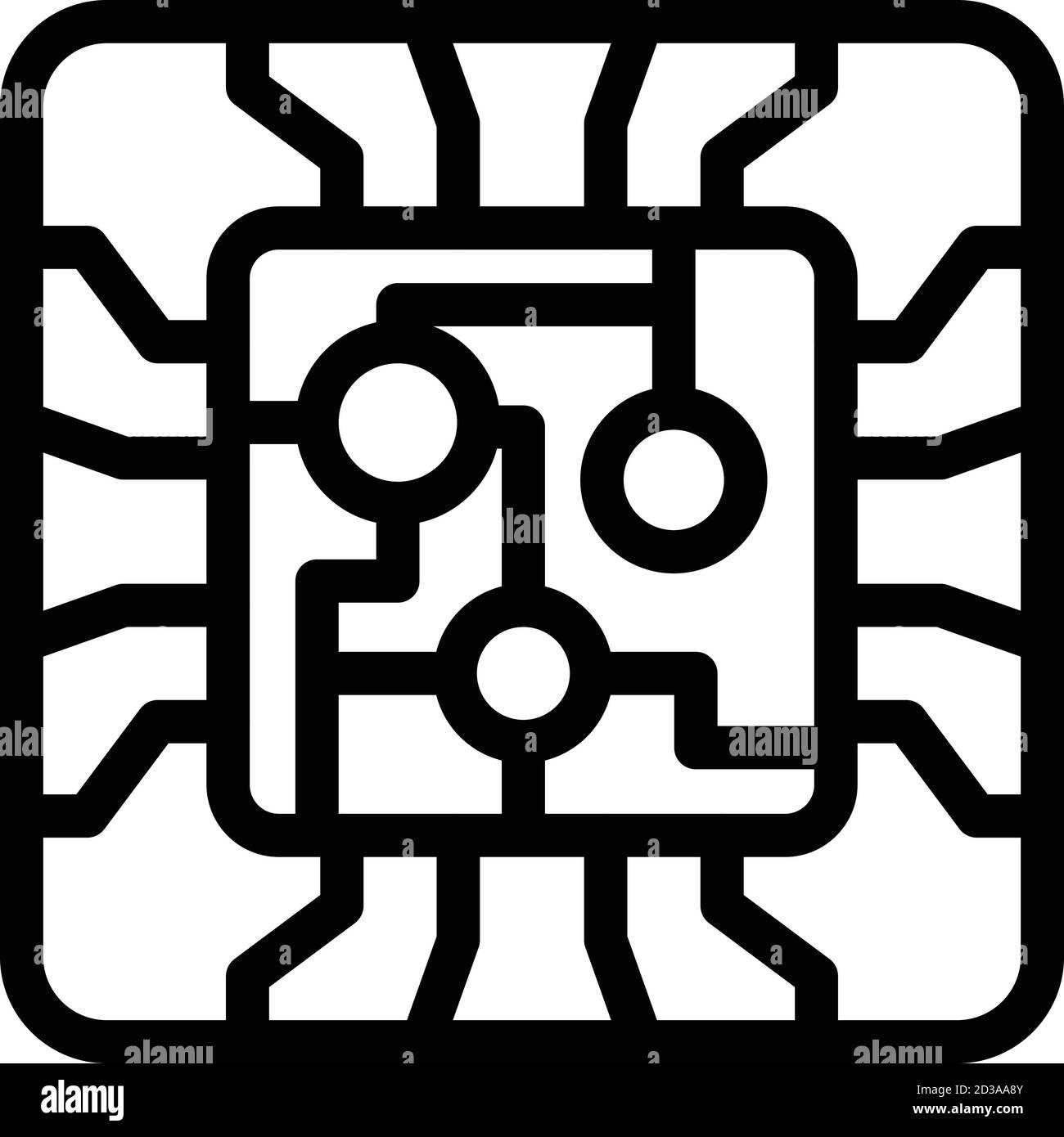 Smartphone processor icon, outline style Stock Vector Image & Art - Alamy