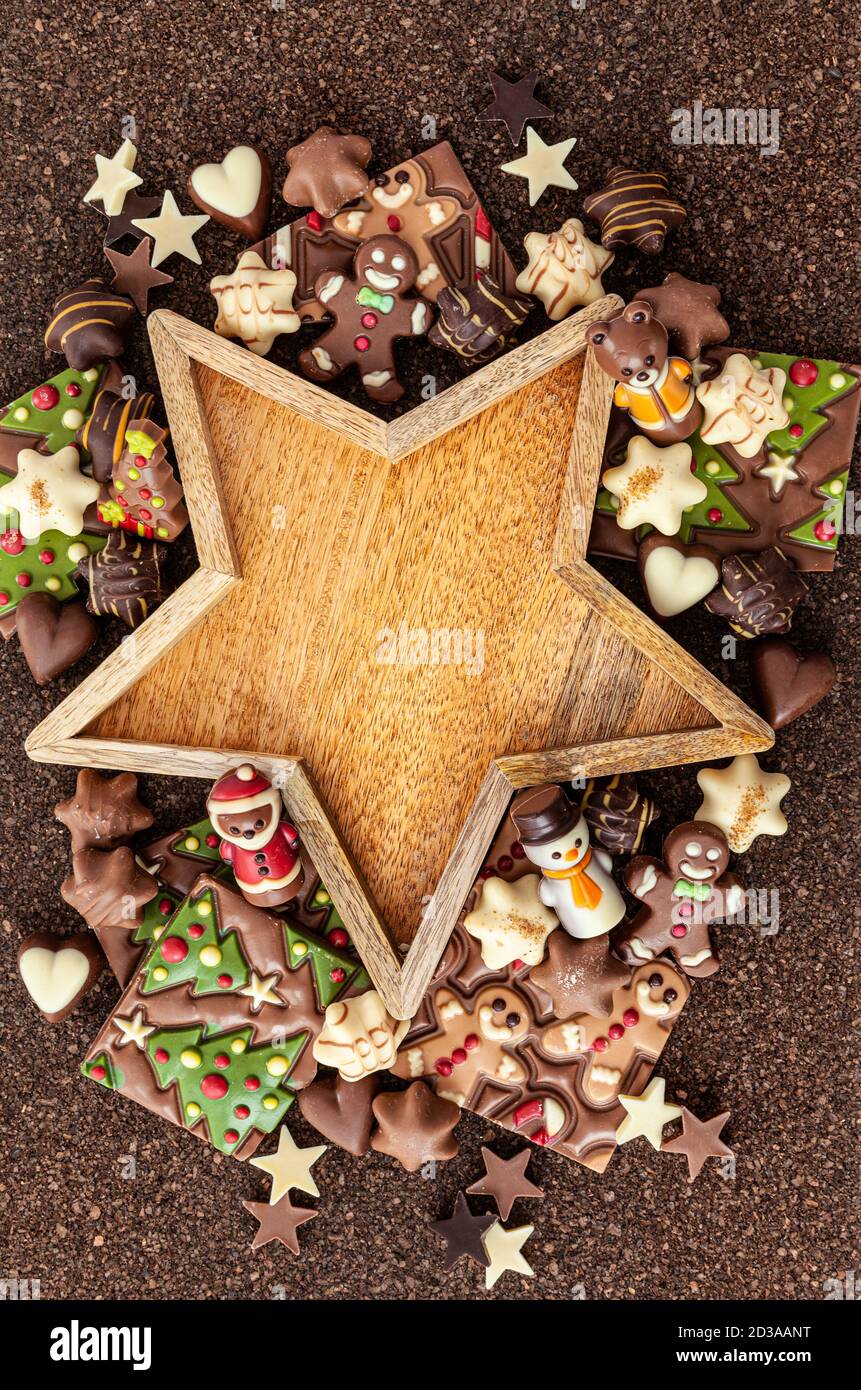 Colorful chocolates and sweets for a Merry Christmas / Happy Holidays ...