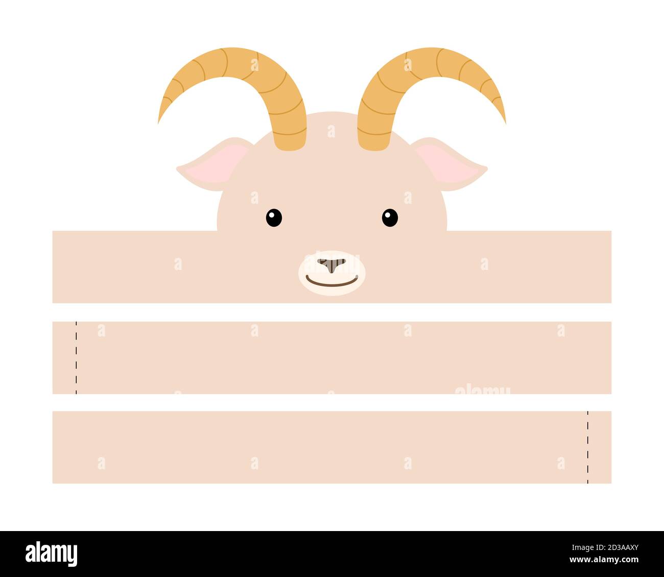Printable goat paper hat. Party crown die cut template for birthday ...