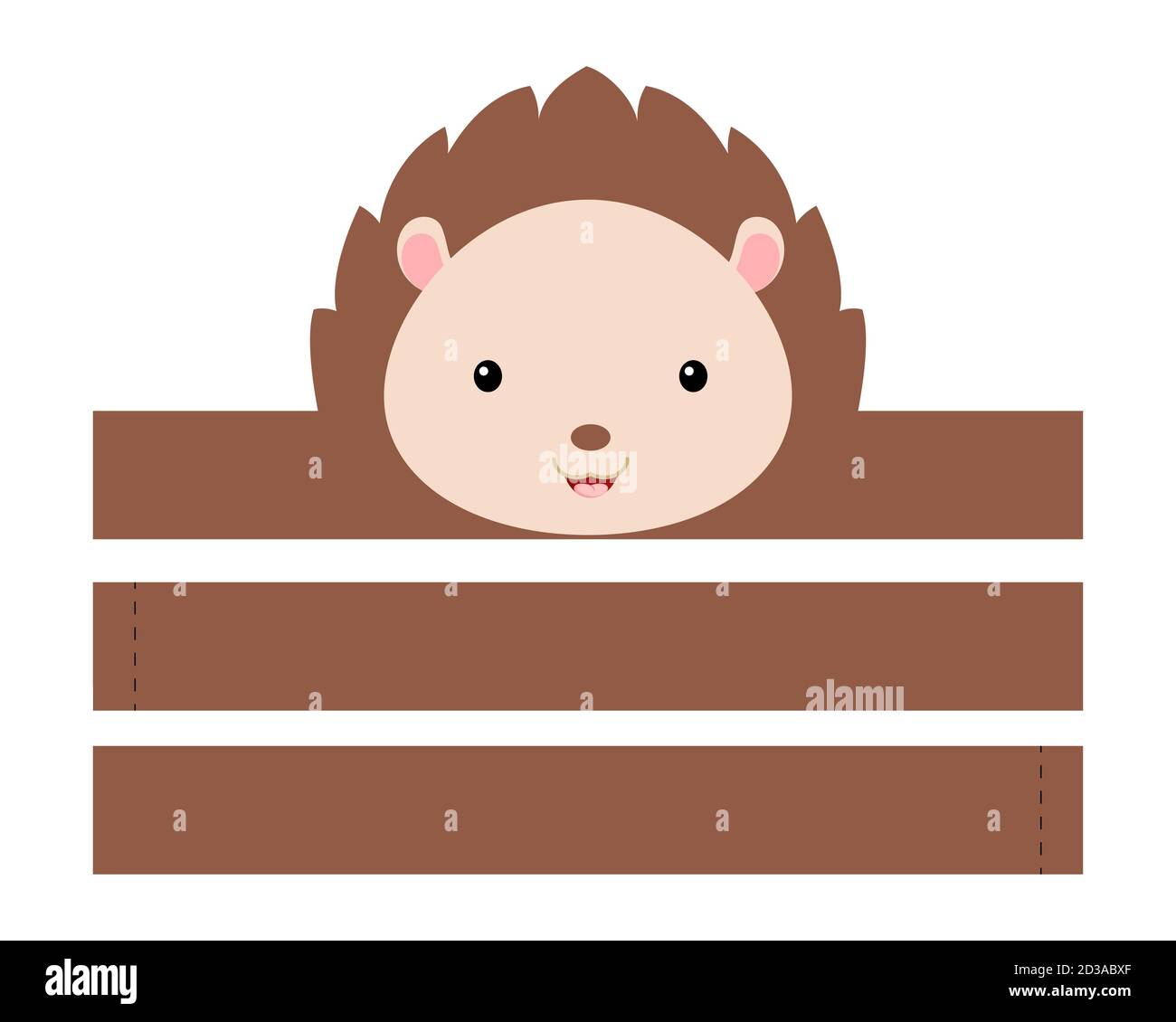 Printable hedgehog paper hat. Party crown die cut template for birthday ...