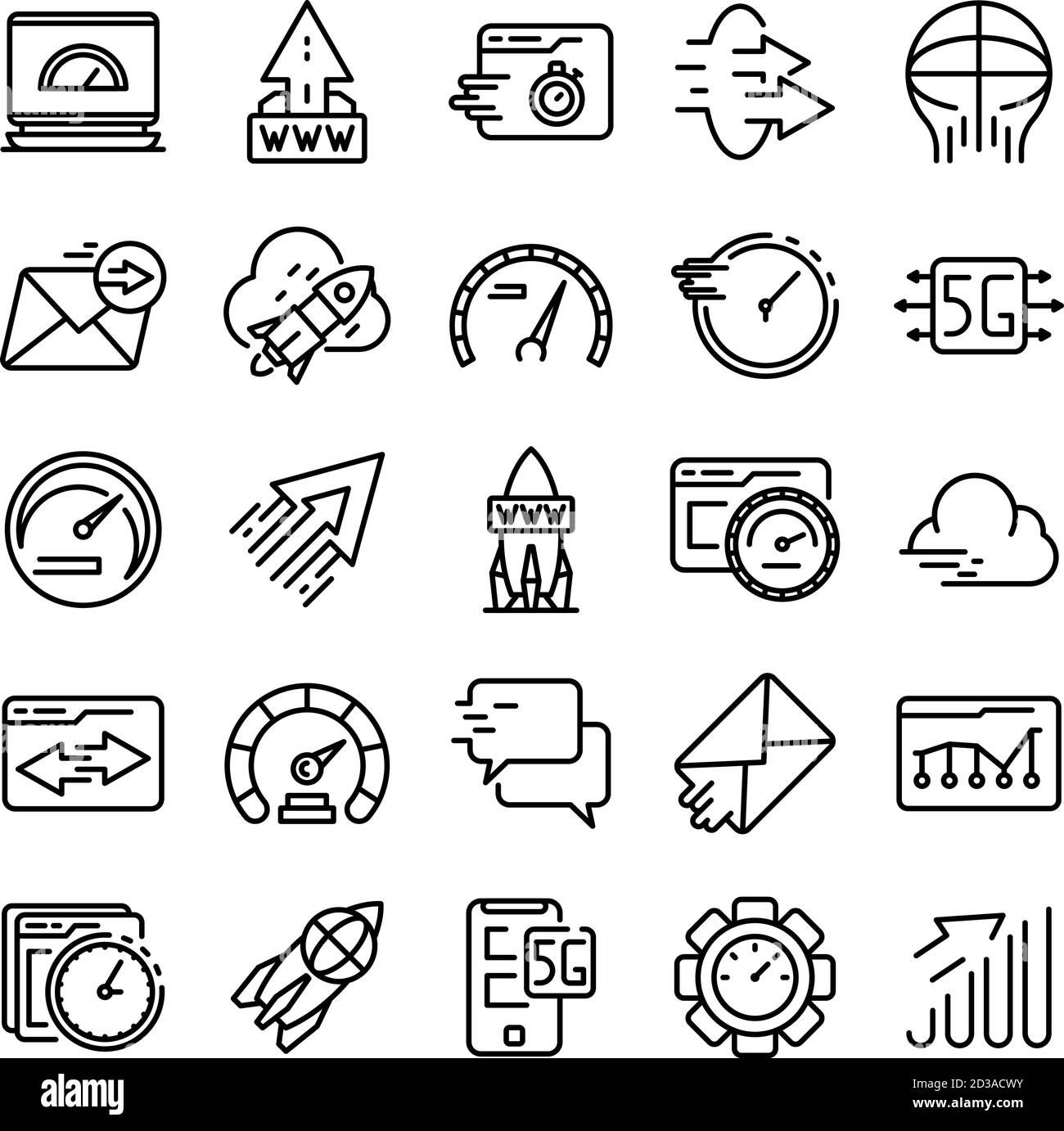 Internet speed icons set, outline style Stock Vector Image & Art - Alamy