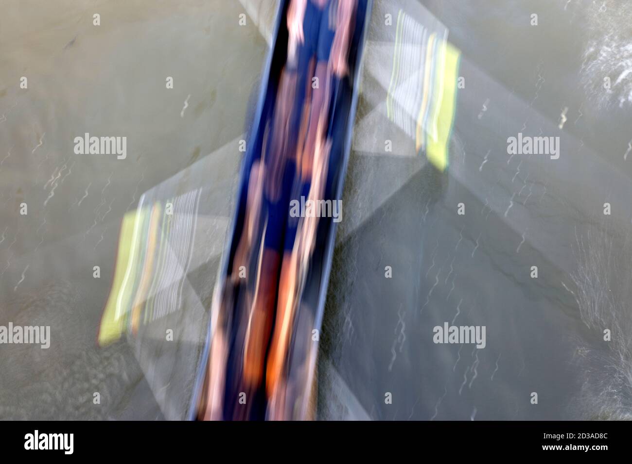 Rowing eight competing in Head of the River race on the River Thames at ...