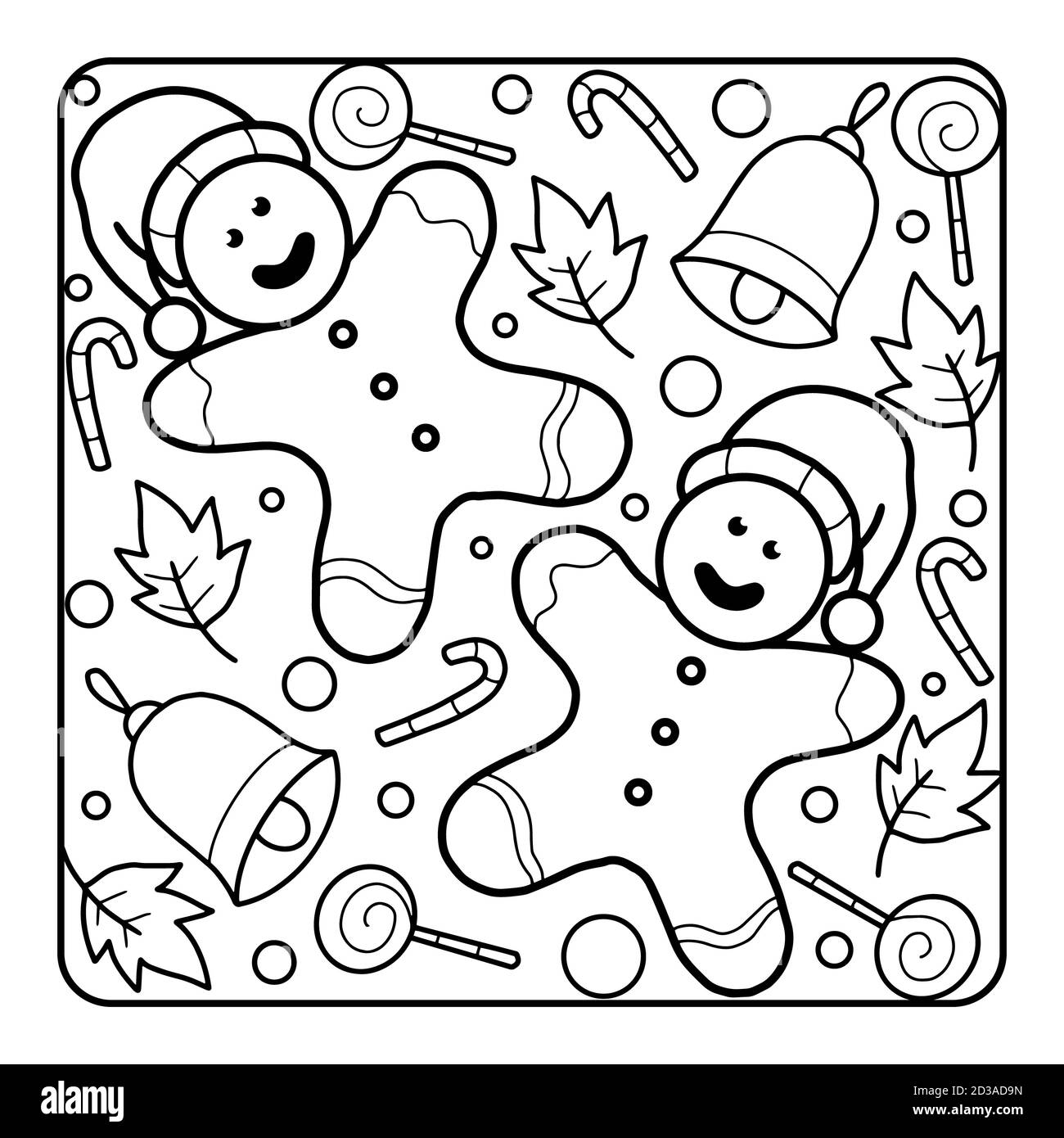 Christmas coloring page for kids Stock Photo - Alamy