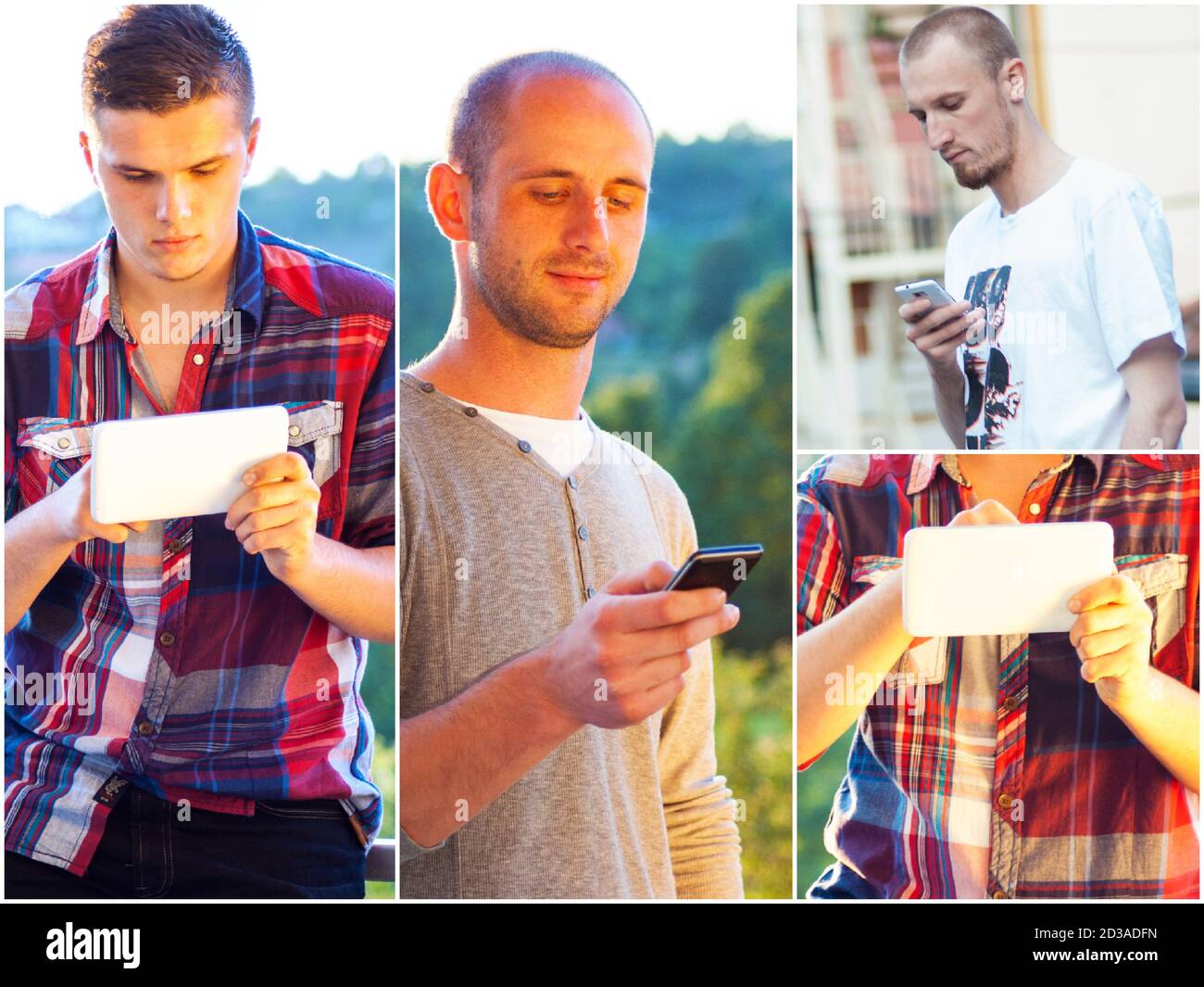 Hand tablet screen typing Cut Out Stock Images & Pictures - Alamy