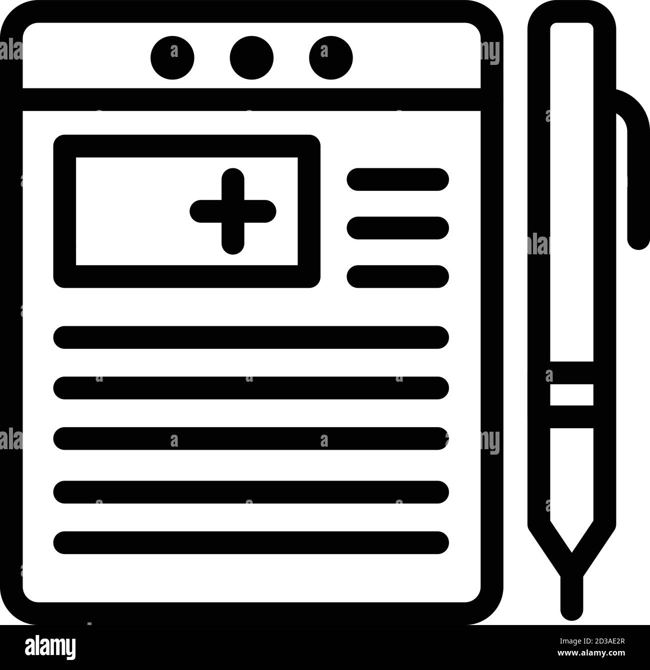 Doctor recipe icon outline Cut Out Stock Images & Pictures - Alamy