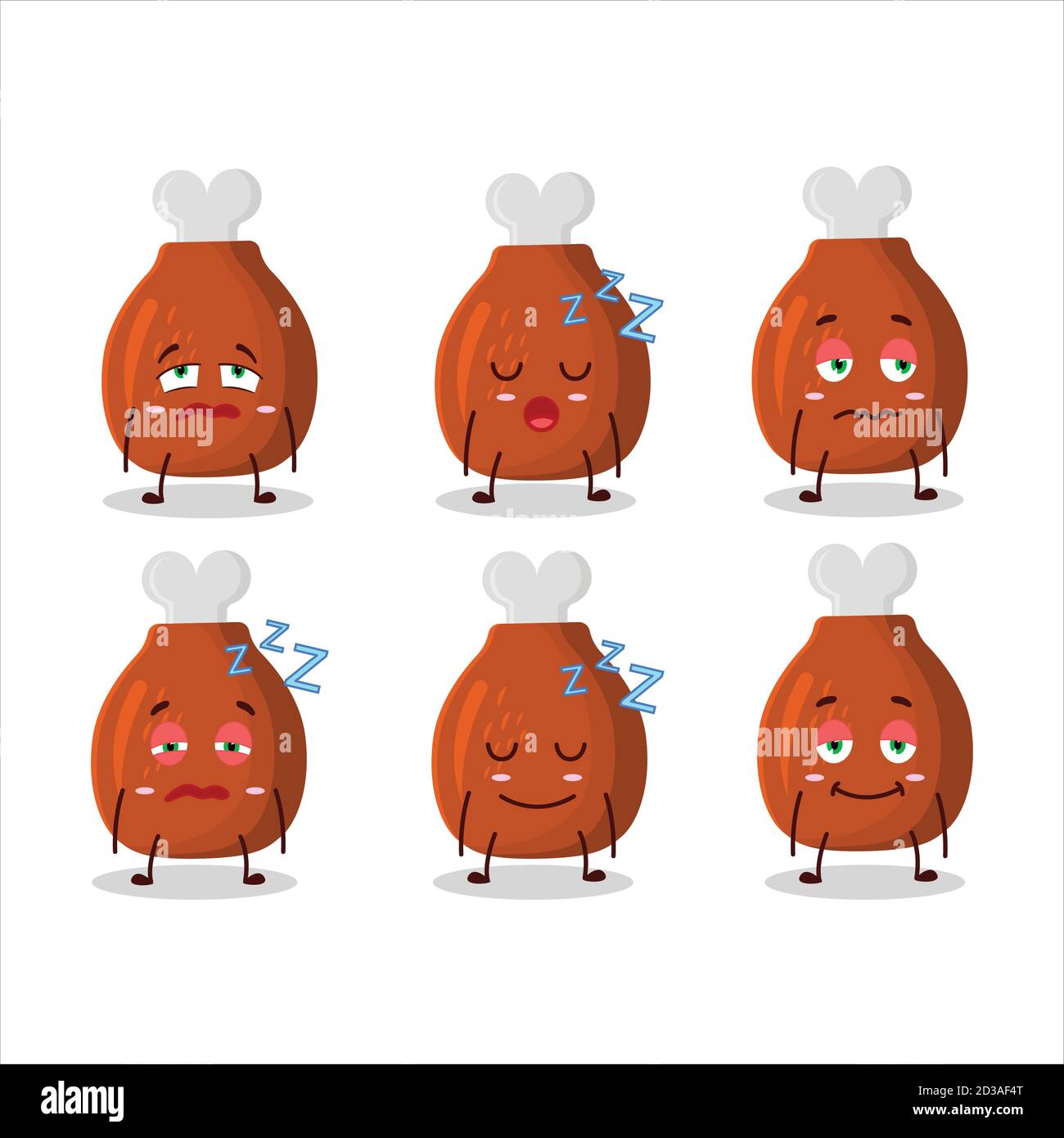 Cartoon character of turkey thighs with sleepy expression Stock Vector ...