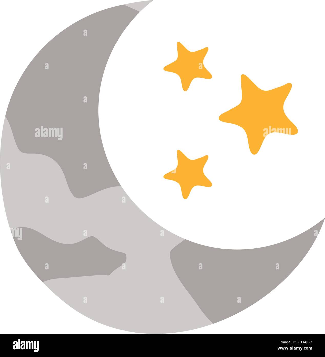 crescent moon with stars night icon vector illustration design Stock ...