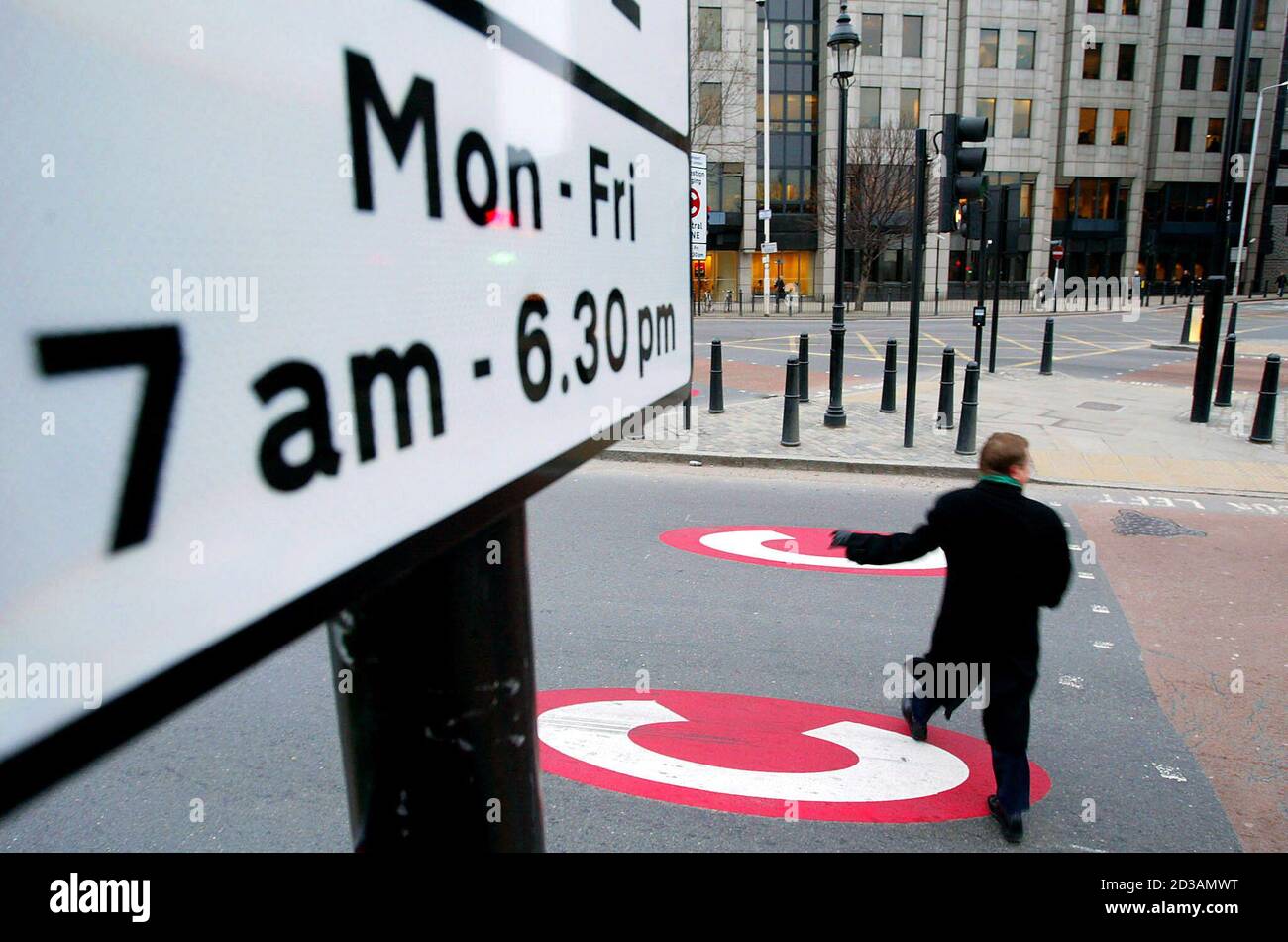Congestion charge road marking in central london hi-res stock ...