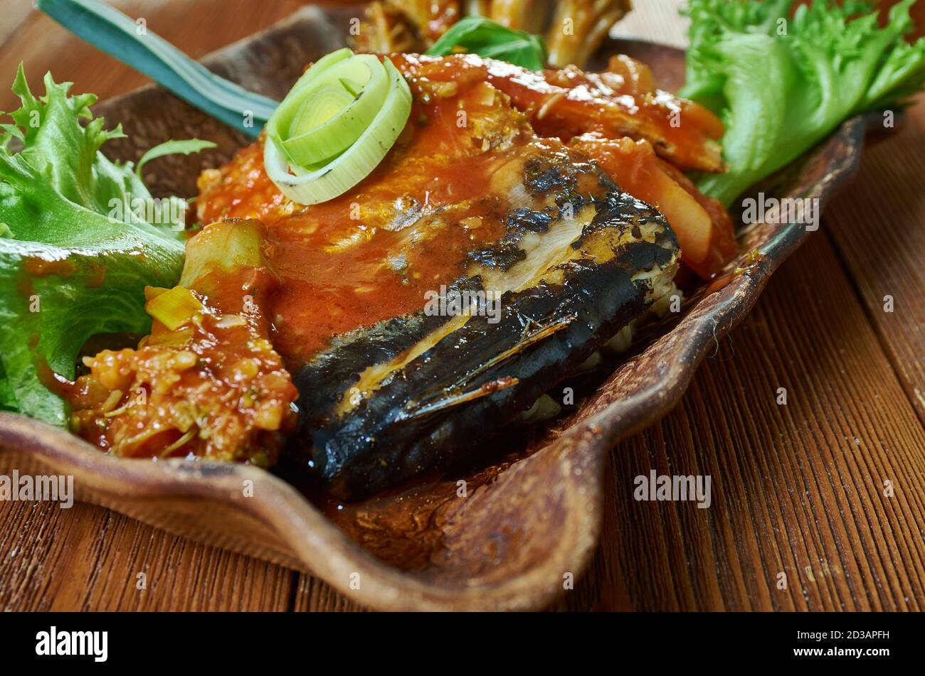 Coo-Coo and Flying Fish, national dish of Barbados, cornmeal and okra ...