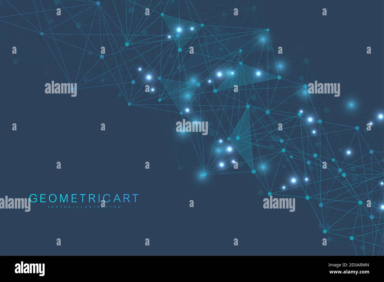Geometric Abstract Background With Connected Line And Dots Structure