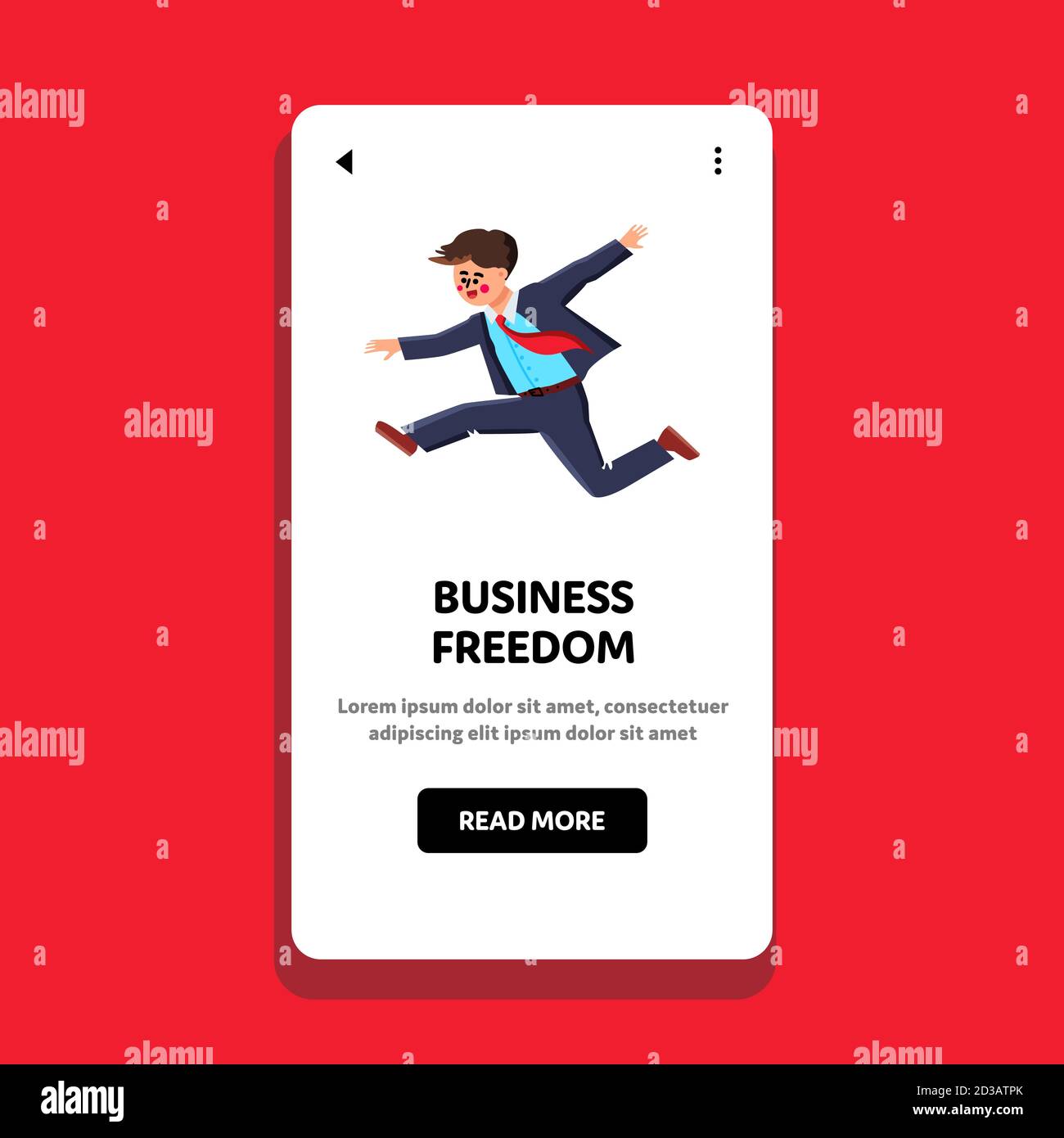 Financial And Business Freedom Businessman Vector Illustration Stock ...