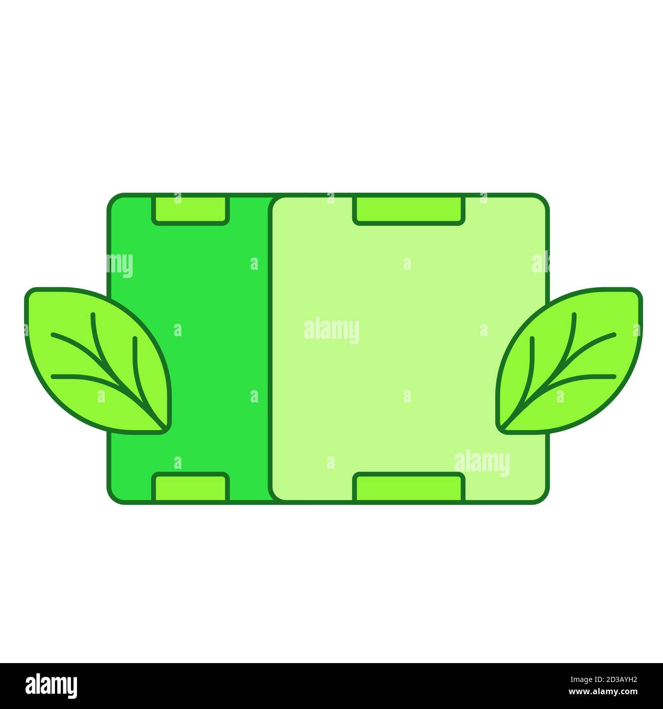 Eco friendly product concept box package leaf white isolated background ...