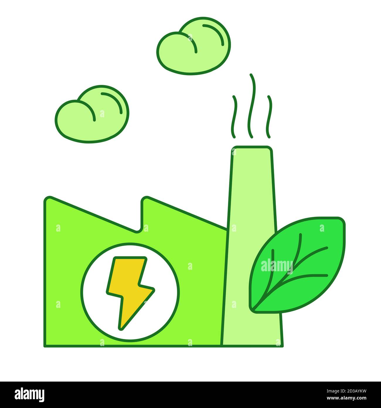 Clean factory concept building pipe smog leaf lightning white isolated ... Clean factory concept building pipe smog leaf lightning white isolated ...