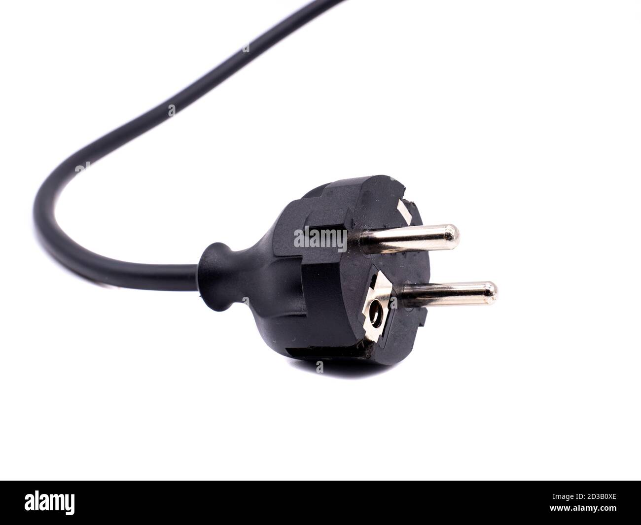 black power plug isolated on white background Stock Photo - Alamy