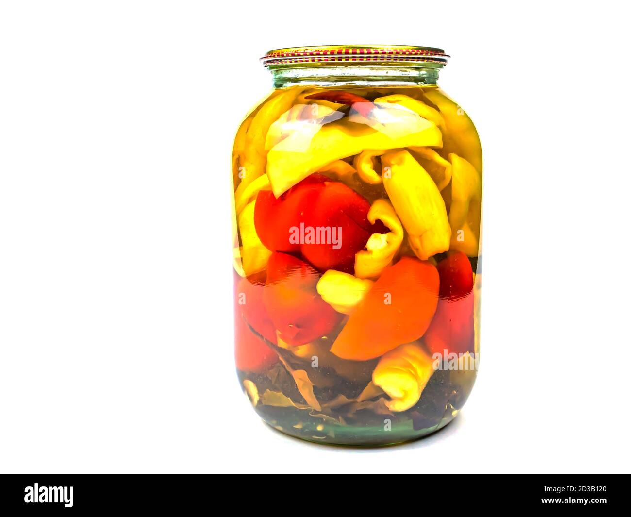 Canned Bulgarian pepper vegetable in a glass jar Stock Photo - Alamy