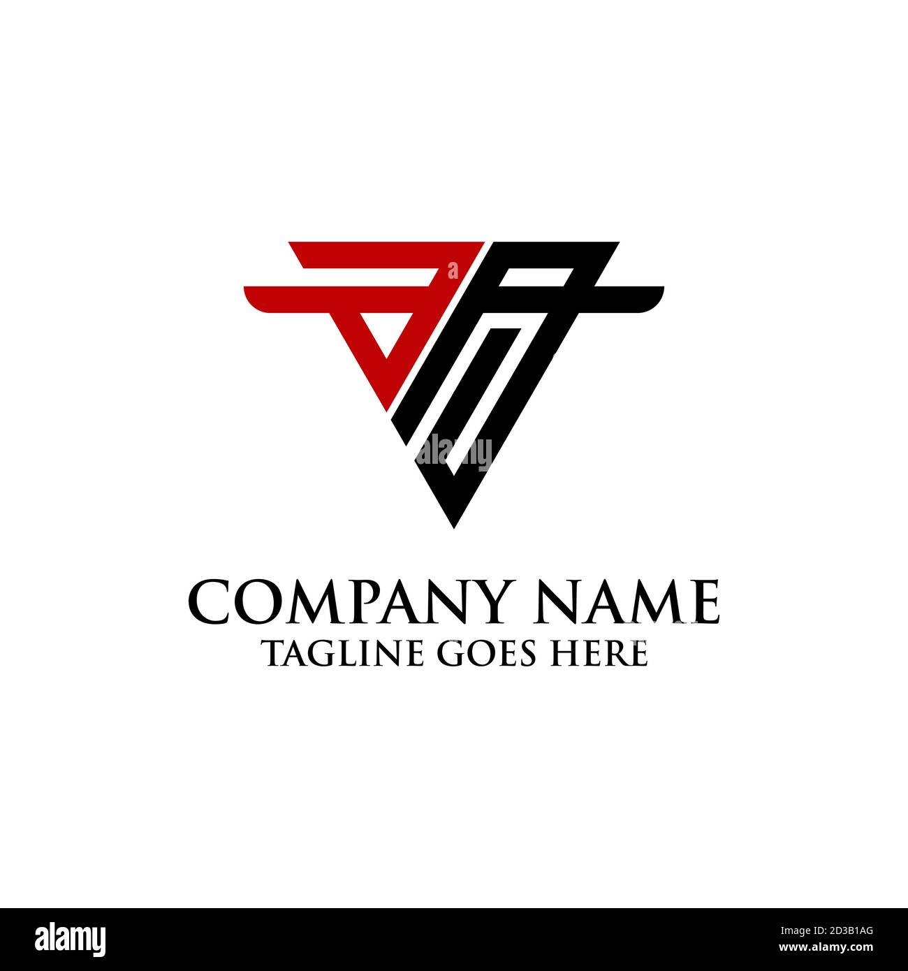 vector illustration of AA logo with triangle line art design isolated ...