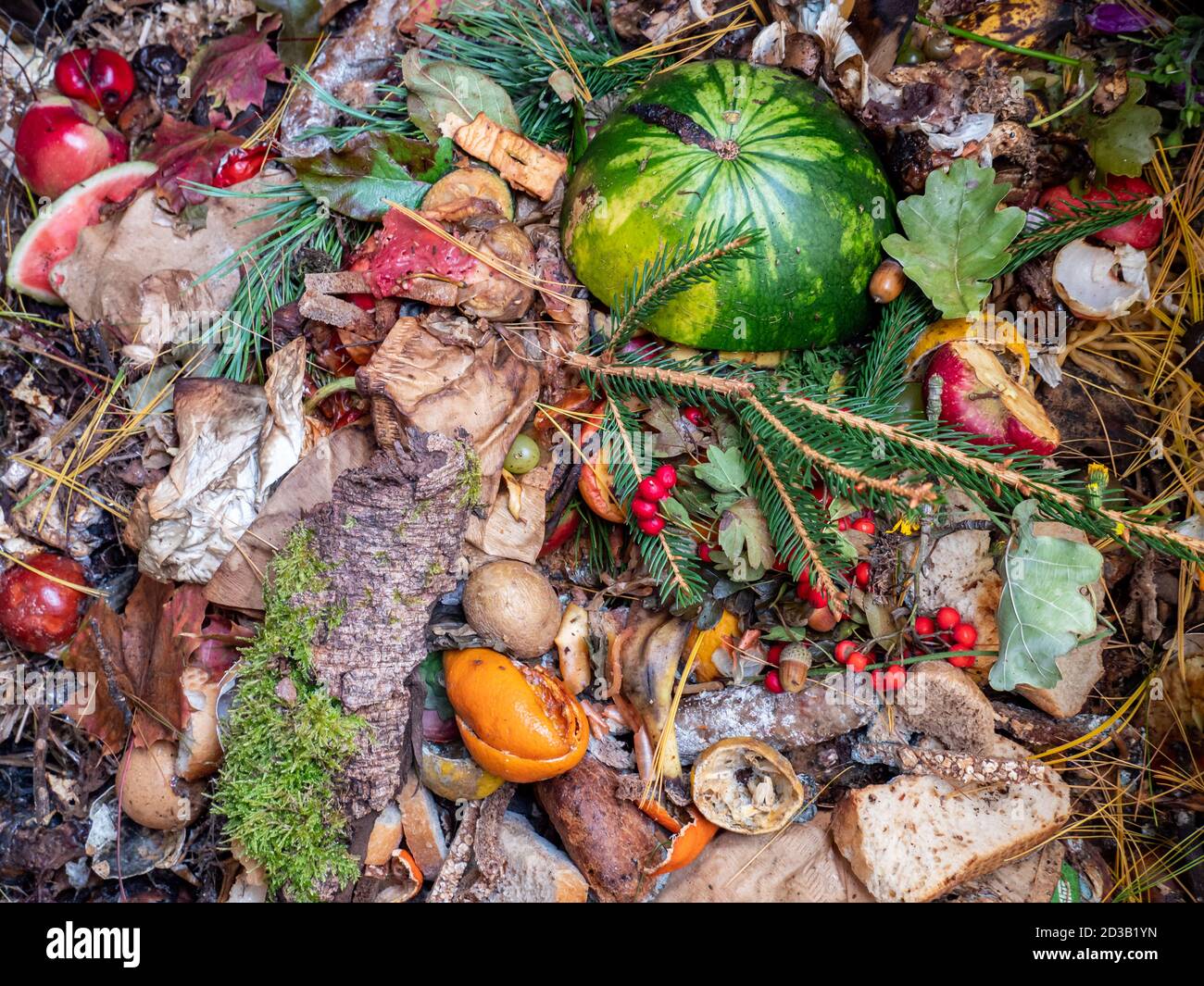 Organic waste compost in the garden Stock Photo - Alamy