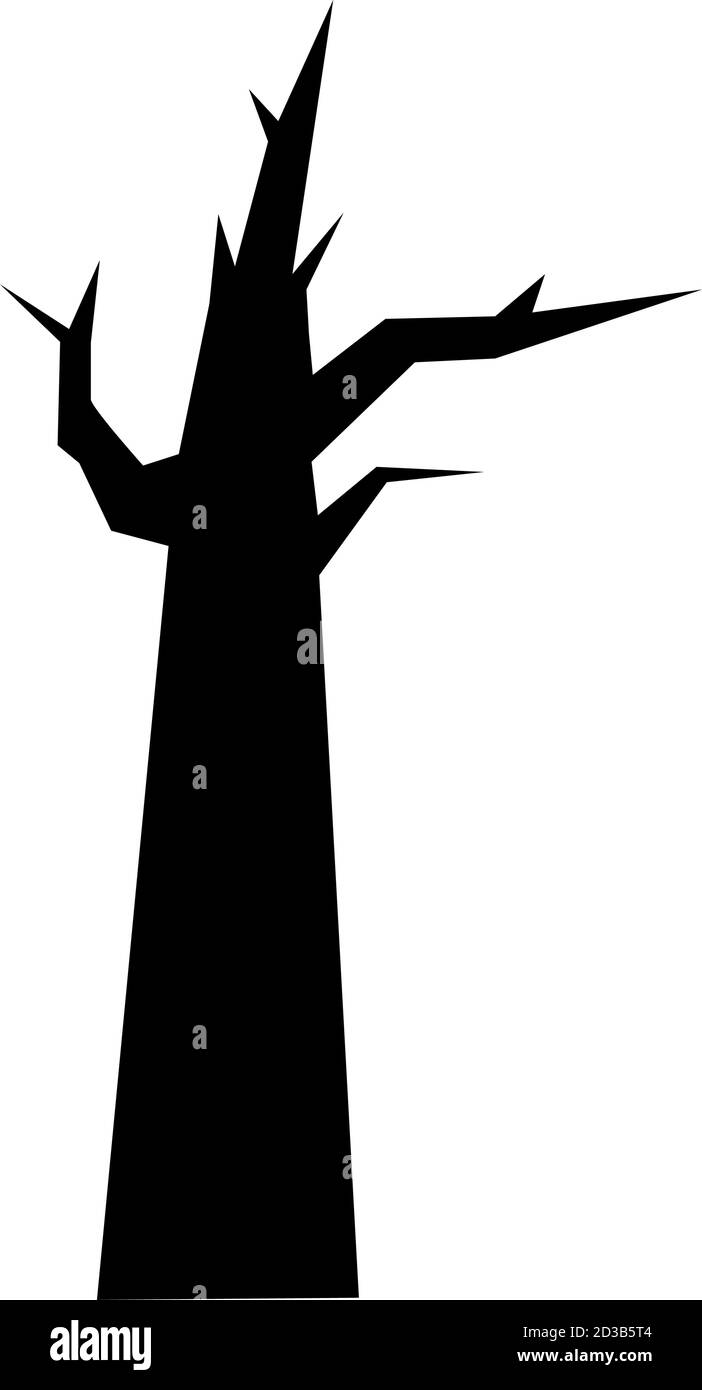 halloween bare tree design, happy holiday and scary theme Vector ...