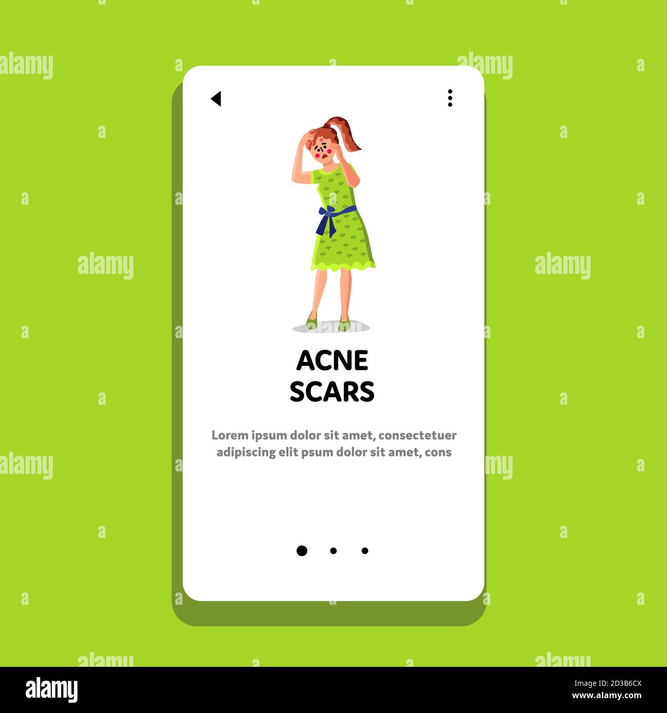 Facial Acne Scars Dermatology Skin Problem Vector Stock Vector Image ...