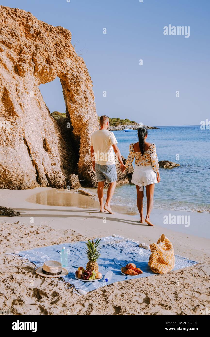 Tropical beach of Voulisma beach, Istron, Crete, Greece Stock Photo - Alamy
