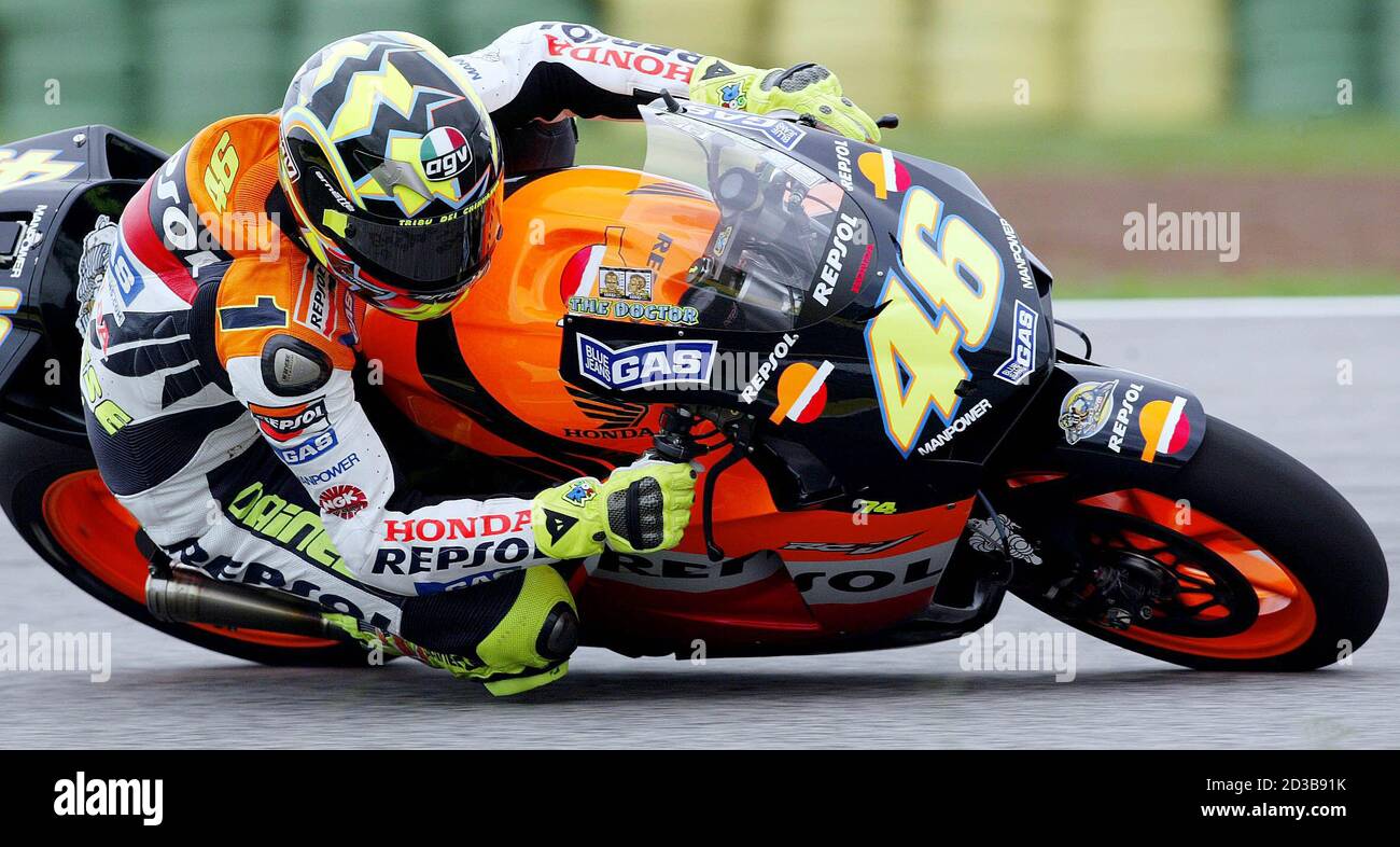 Valentino rossi during qualifying for the moto gp race hi-res stock ...