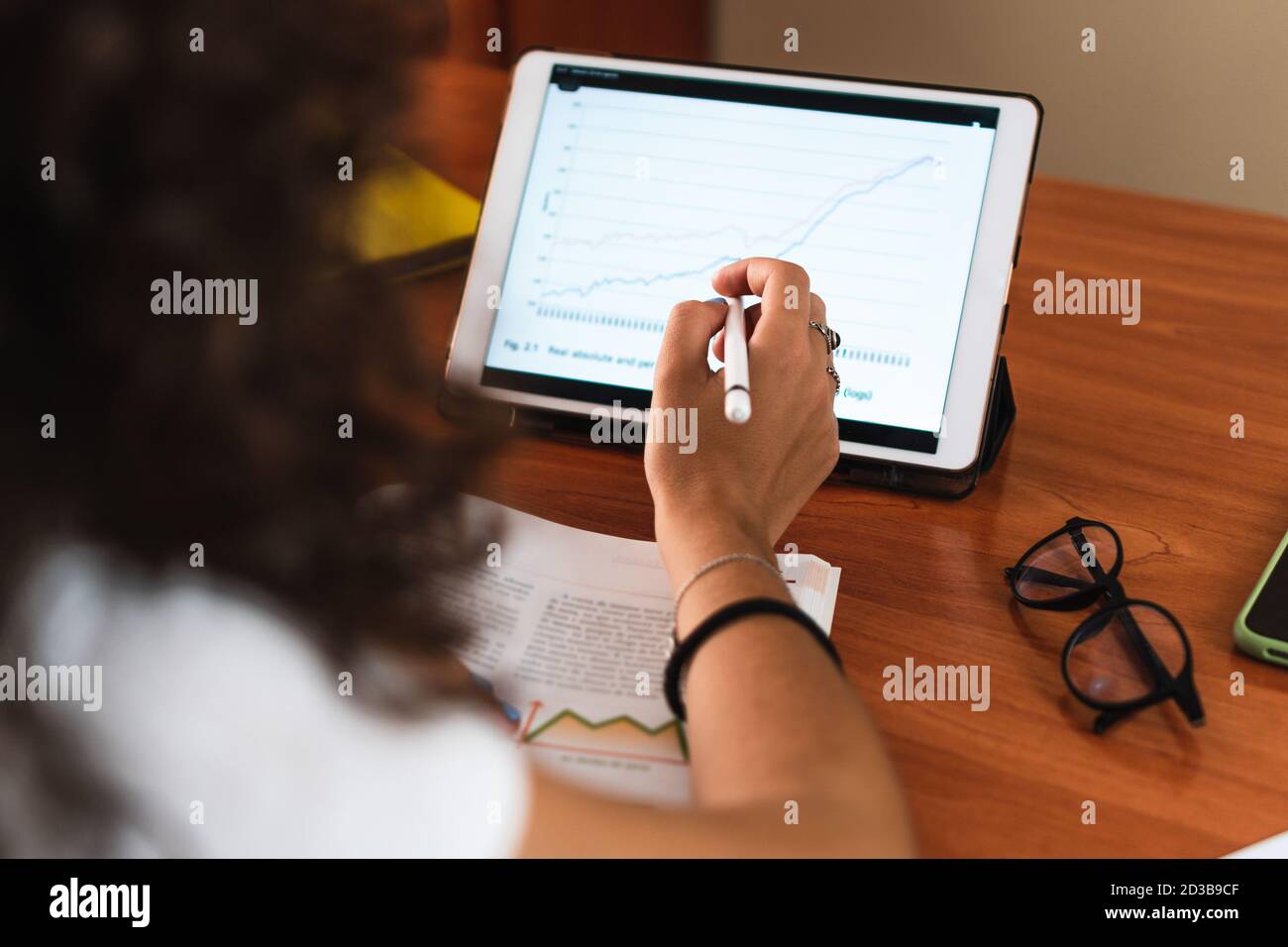 Female student doing online classes Stock Photo - Alamy