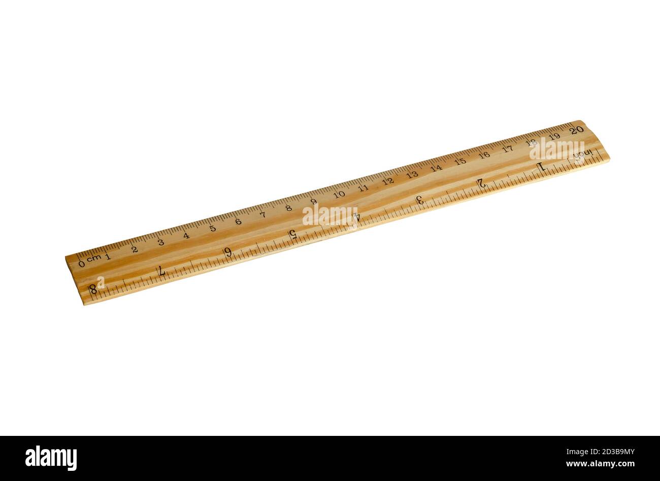 Yellow wooden ruler on a white background. The classic tool for drawing ...