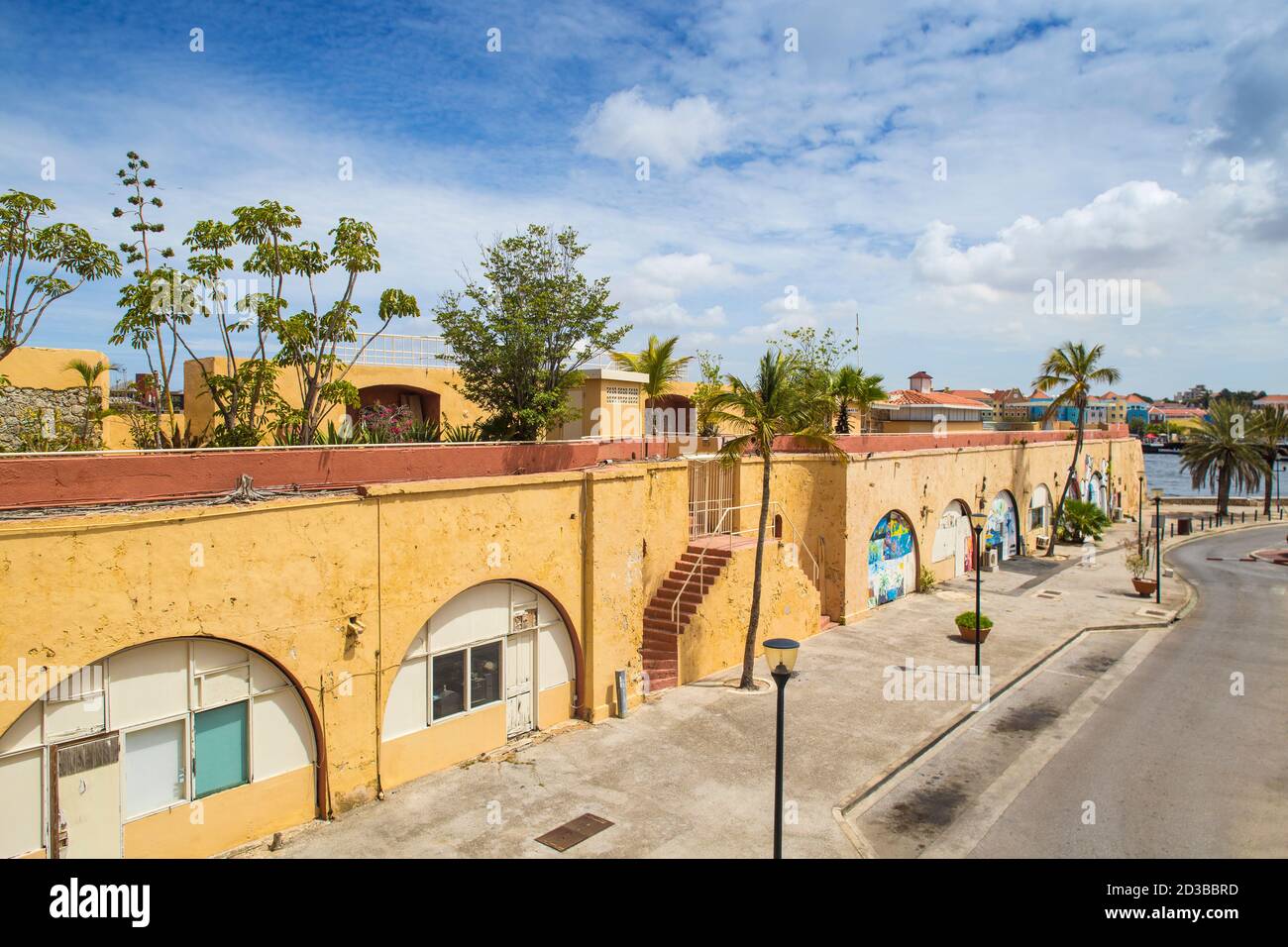 Curacao, Willemstad, Punda, Plaza Hotel above arches Stock Photo - Alamy