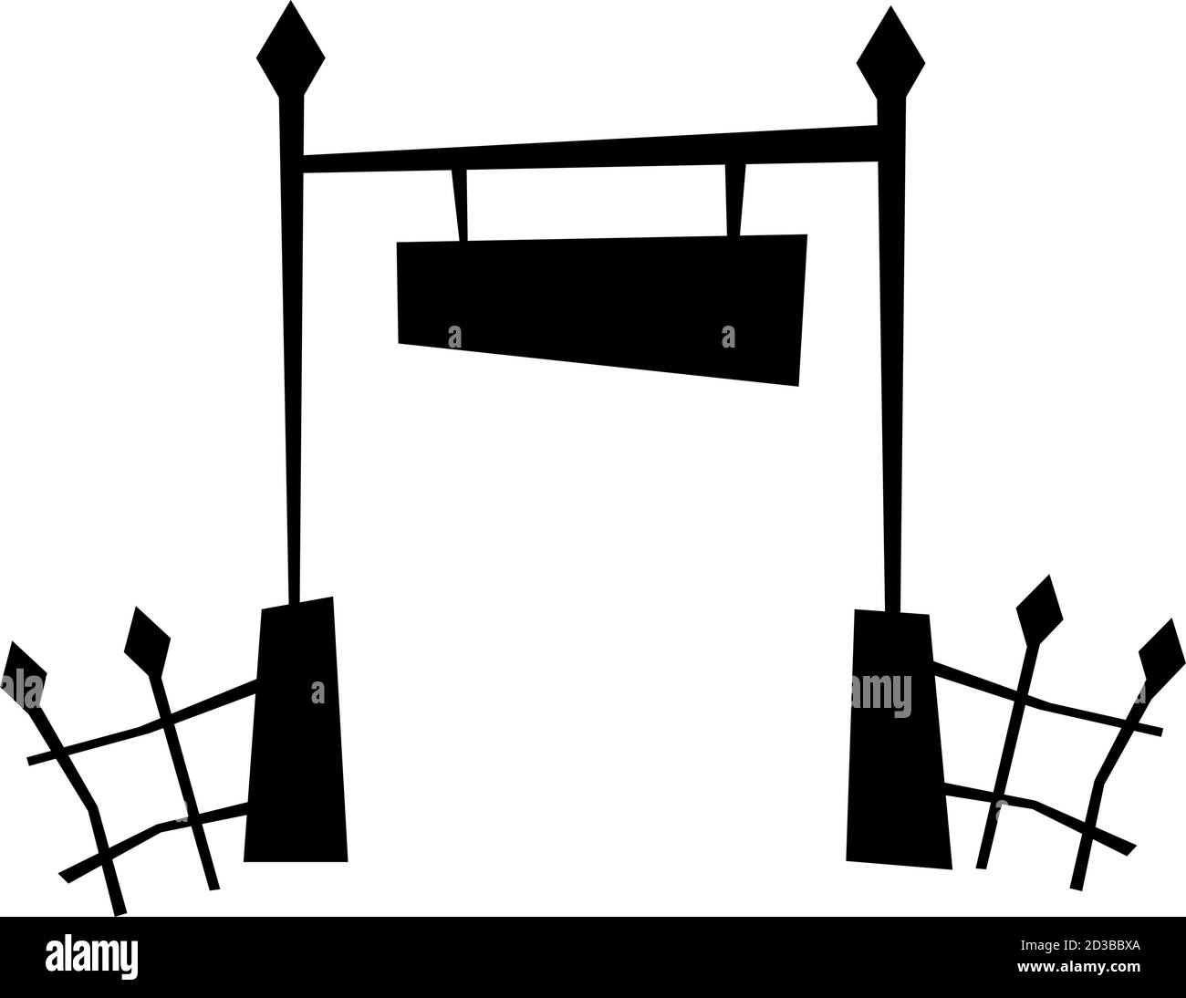 halloween black gate design, happy holiday and scary theme Vector ...