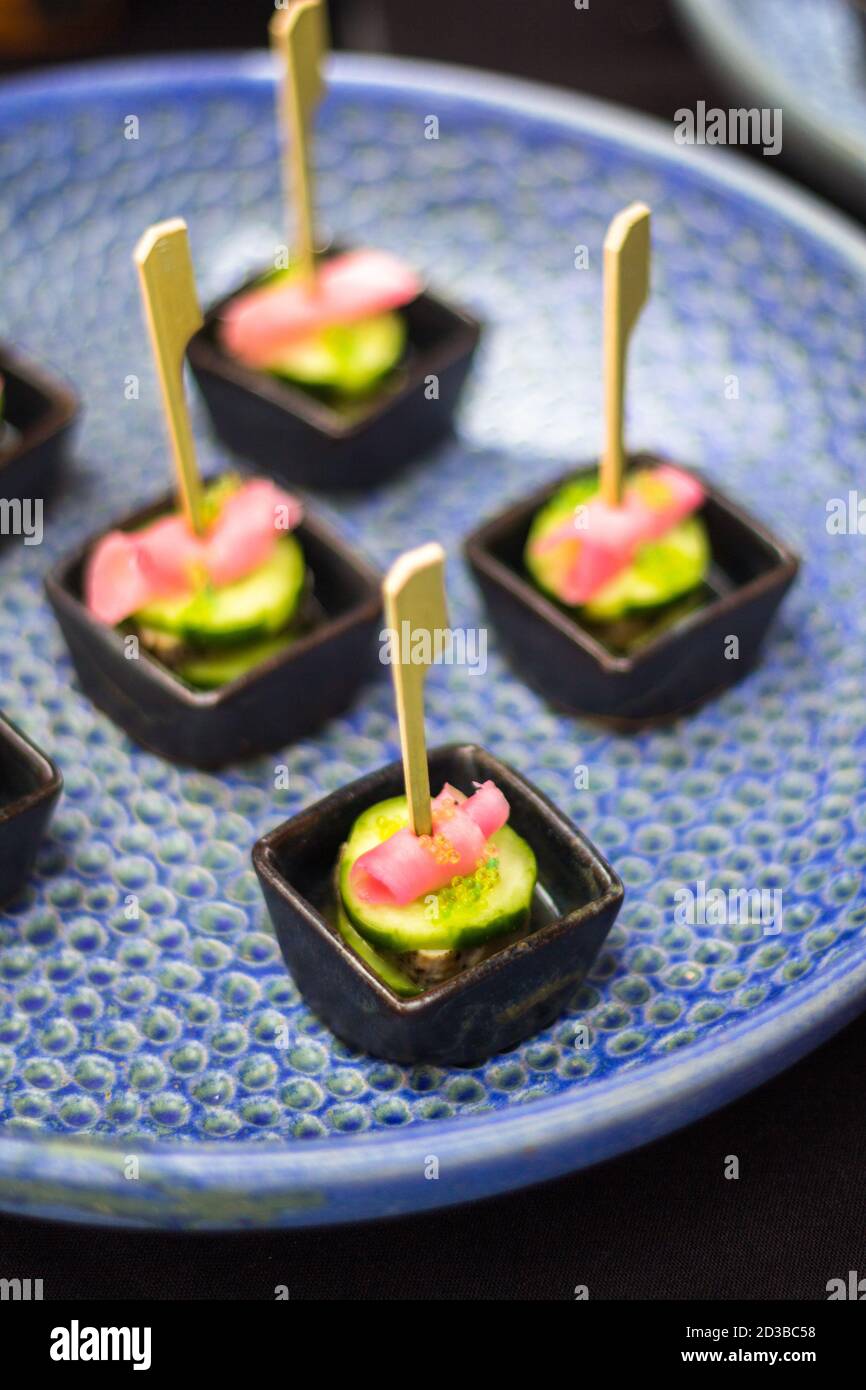 Canapes served at a hotel bufffet in Cebu Stock Photo - Alamy