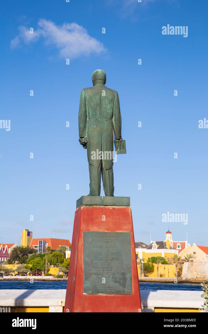 Curacao, Willemstad, Otrobanda, Dr. Efrain Jonchkeer Statue near Rif ...