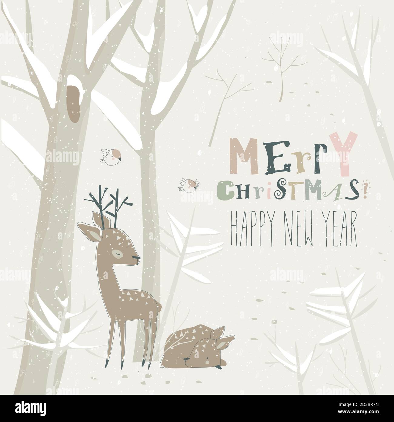 Snow white forest animals Stock Vector Images - Alamy