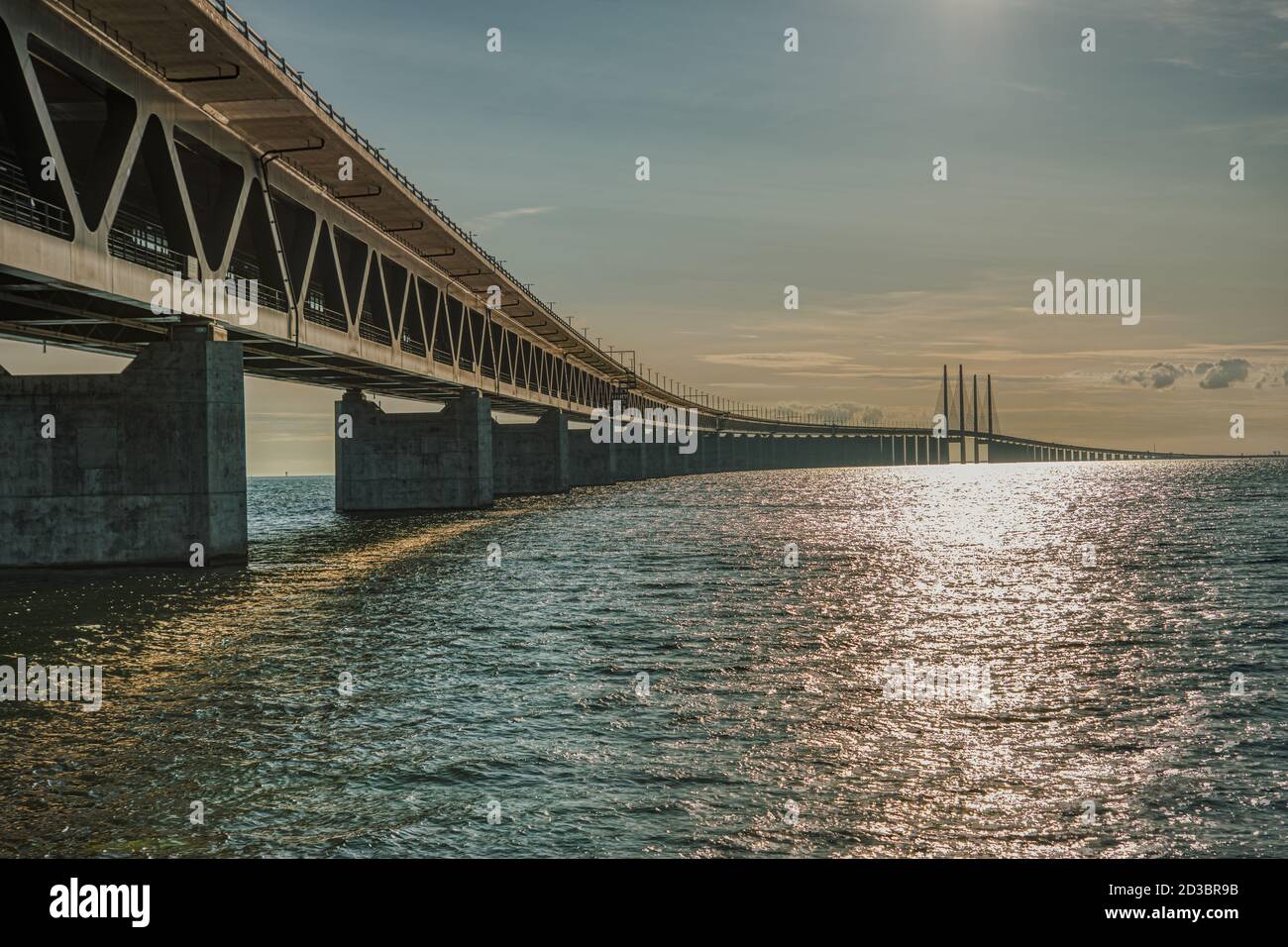 The Oresund Bridge is a modern, imposing engineering construction that ...