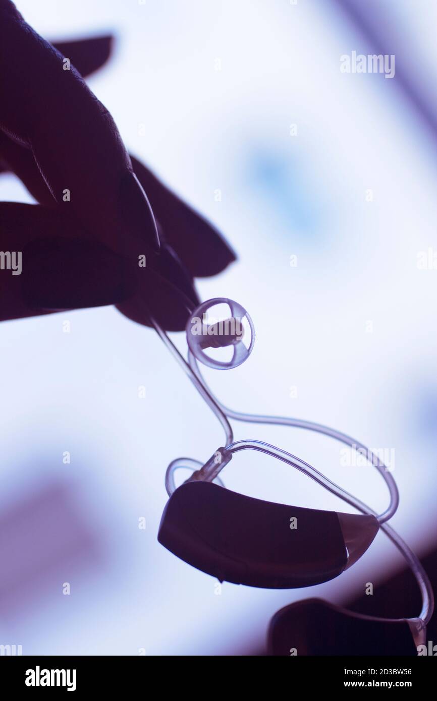 Digital modern technology for deaf people micro hearing aid Stock Photo ...