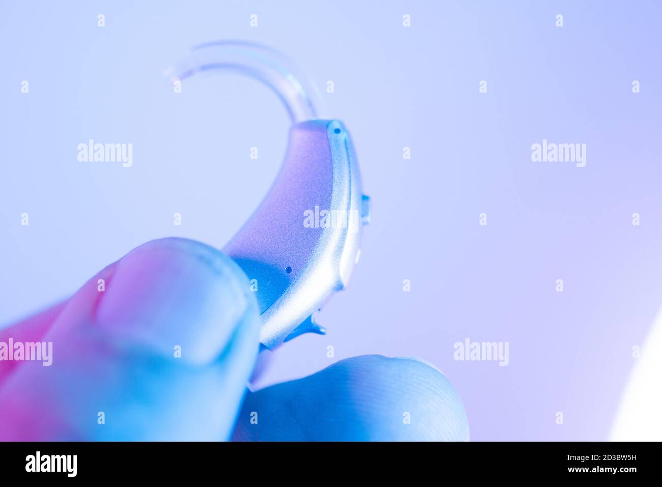 Modern digital hearing aid for deafness and deaf people Stock Photo - Alamy