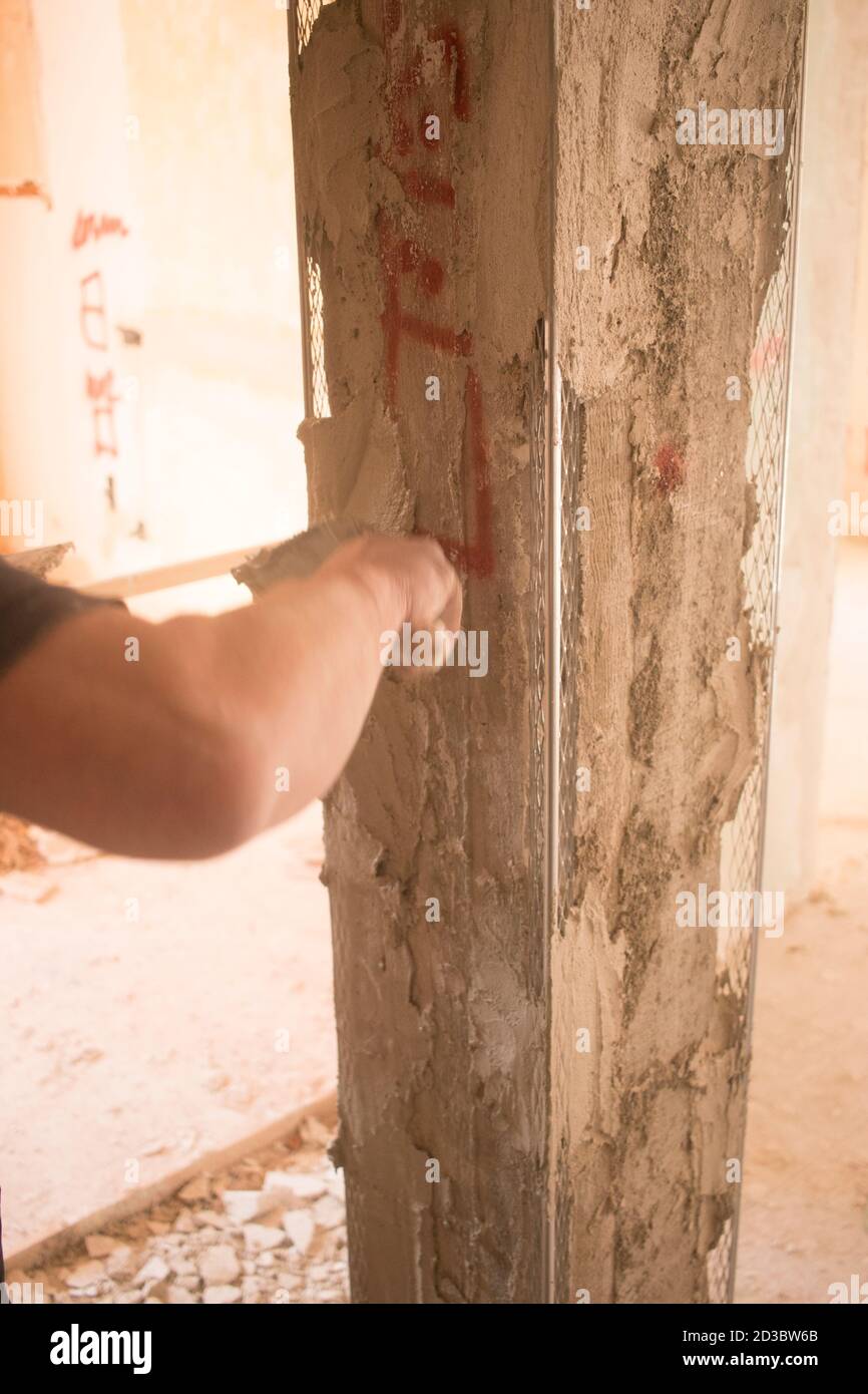 Building renovation works in appartment showing refurbishments works by ...