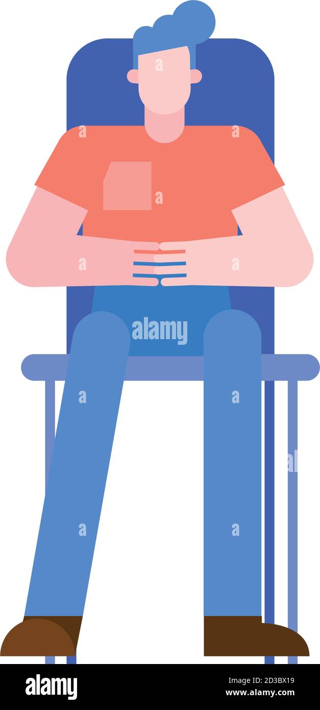 man cartoon on chair design, Boy male person people human social media ...
