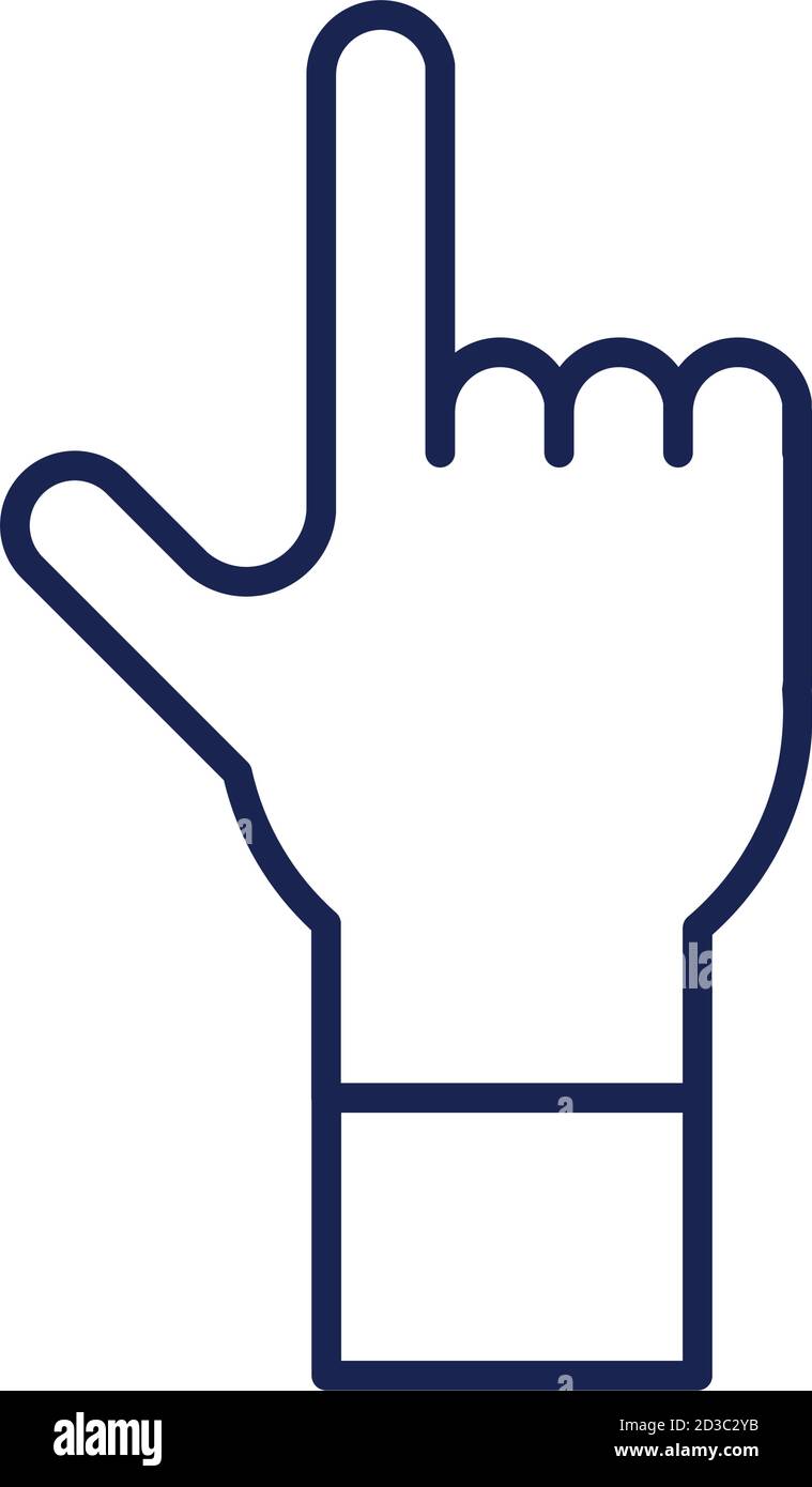 number one hand up line style icon design of People arm finger person ...
