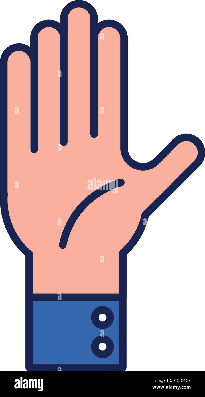 hand up line and fill style icon design of People arm finger person ...
